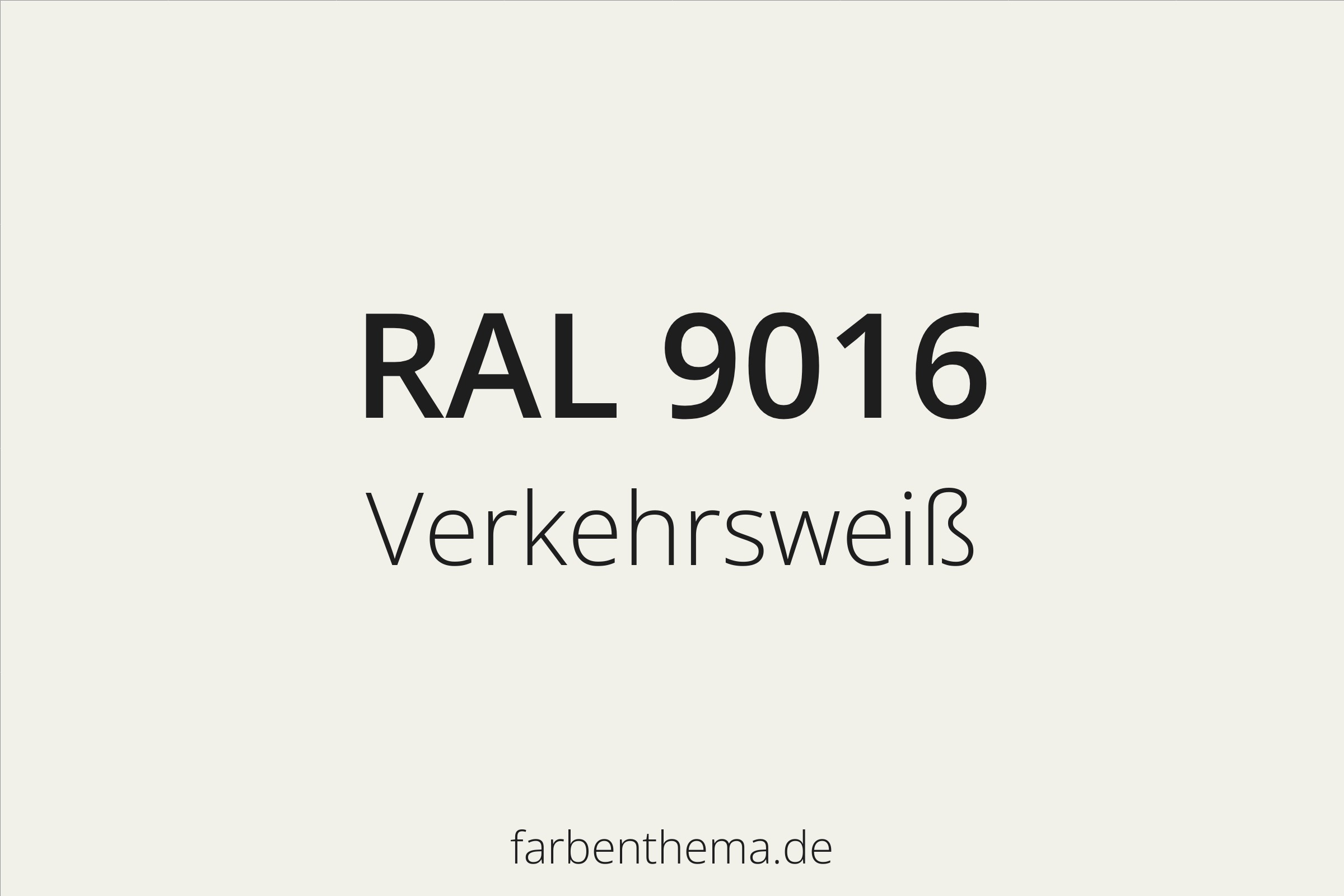 RAL 9016 - Verkehrsweiß | Farbenthema